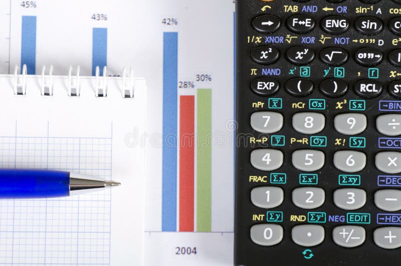 Graphs, Charts, Business Table. the Workplace of Business People Stock ...