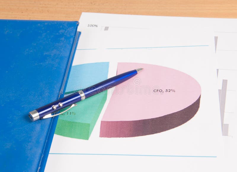 Graphs and Charts Report with Pen Stock Image - Image of diagram ...