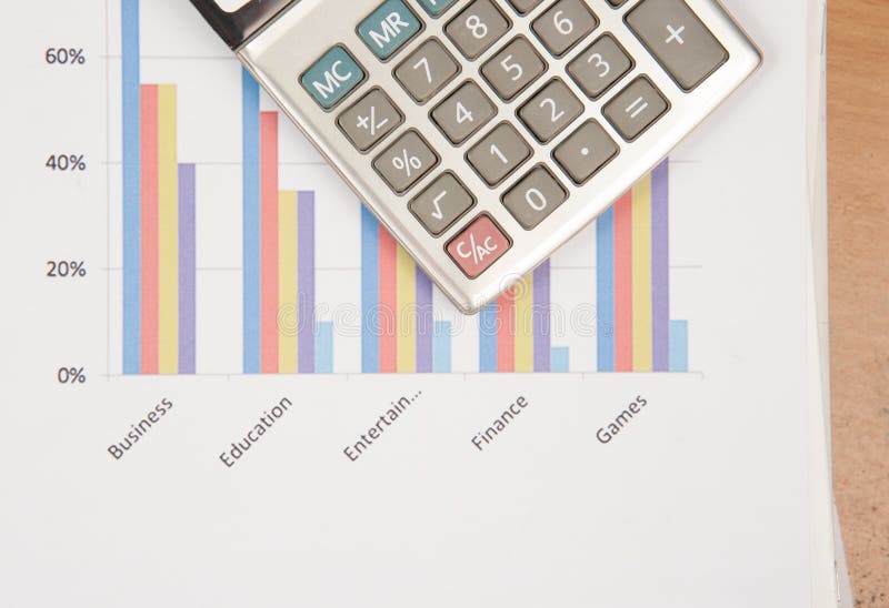 Graphs and Charts Report with Pen Stock Image - Image of control ...