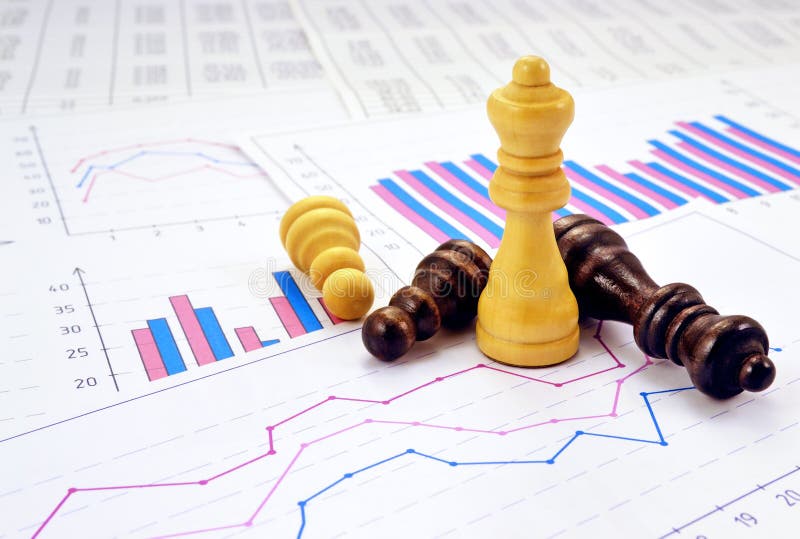 Graphs and chess stock photo. Image of diagram, decline - 67533540