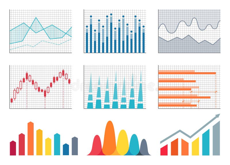 Graphs Colorful Representation Vector Illustration Stock Vector ...