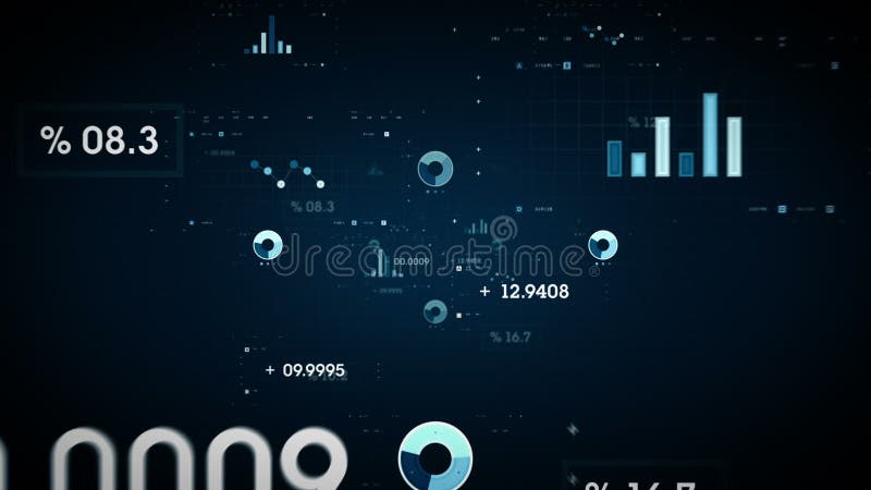 Data and Graphs Zooming Blue Dark Stock Video - Video of forecast, info ...