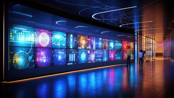 Graphs data wall stock illustration. Illustration of screens - 375755859