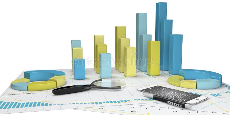 Graphs of Financial Analysis - Isolated Stock Illustration ...