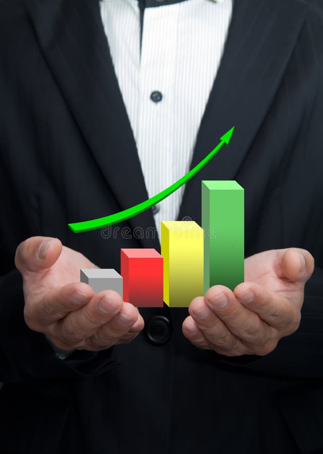 Graphs on the hands. stock photo. Image of pole, earning - 21450528