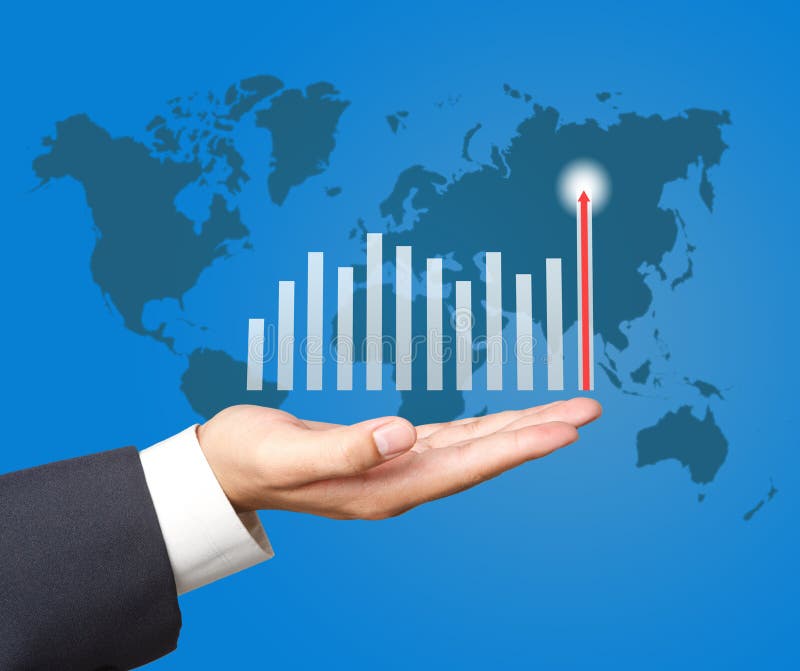 Graphs on the hands. stock photo. Image of pole, earning - 21450528