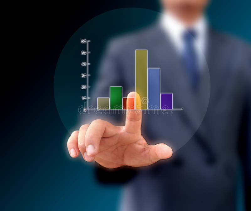 Graphs on the hands. stock photo. Image of pole, earning - 21450528