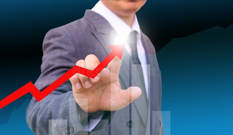 Graphs on the hands. stock photo. Image of pole, earning - 21450528