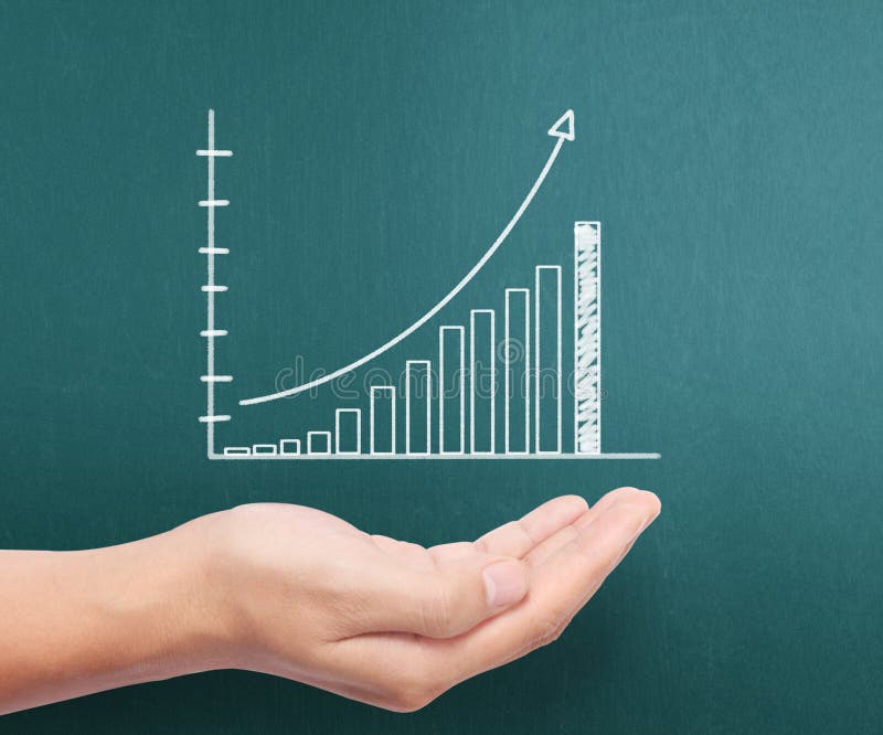 Graphs on the hands. stock photo. Image of pole, earning - 21450528