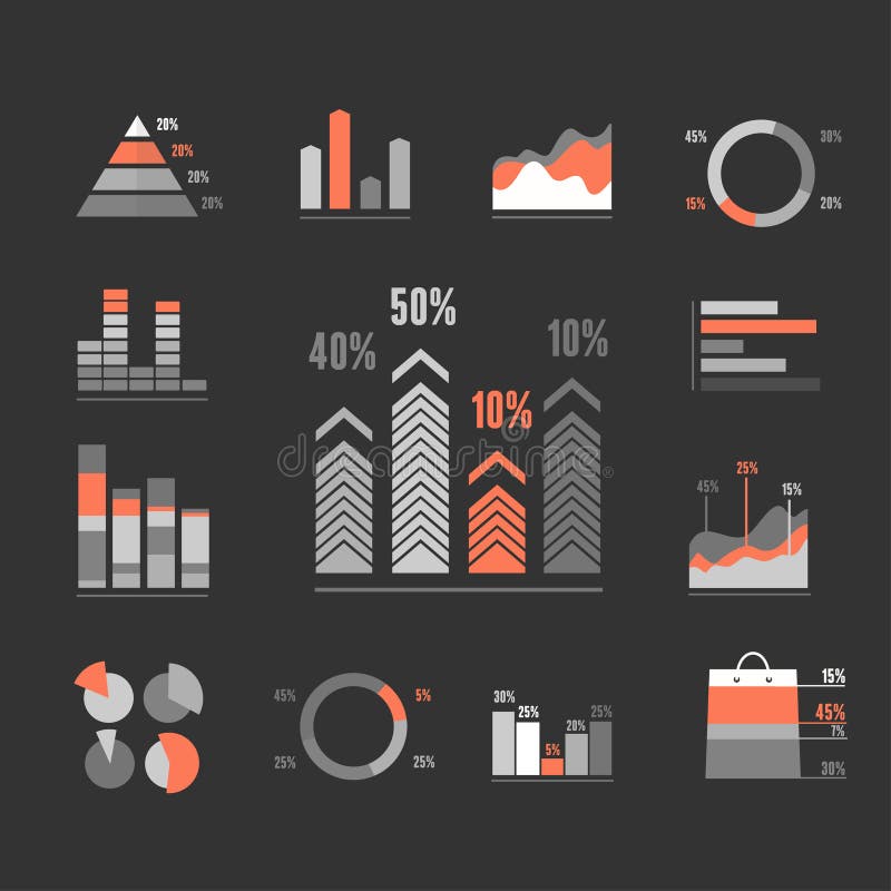 Graphs Icons Set. Vector stock vector. Illustration of infographic ...
