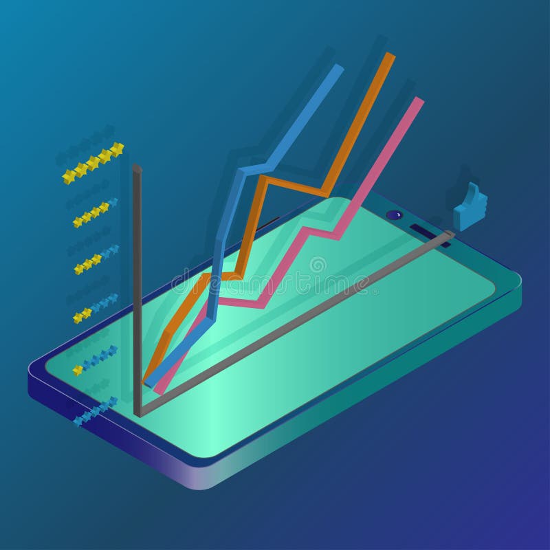 Graphs Indicators of Social Networks Stock Vector - Illustration of ...