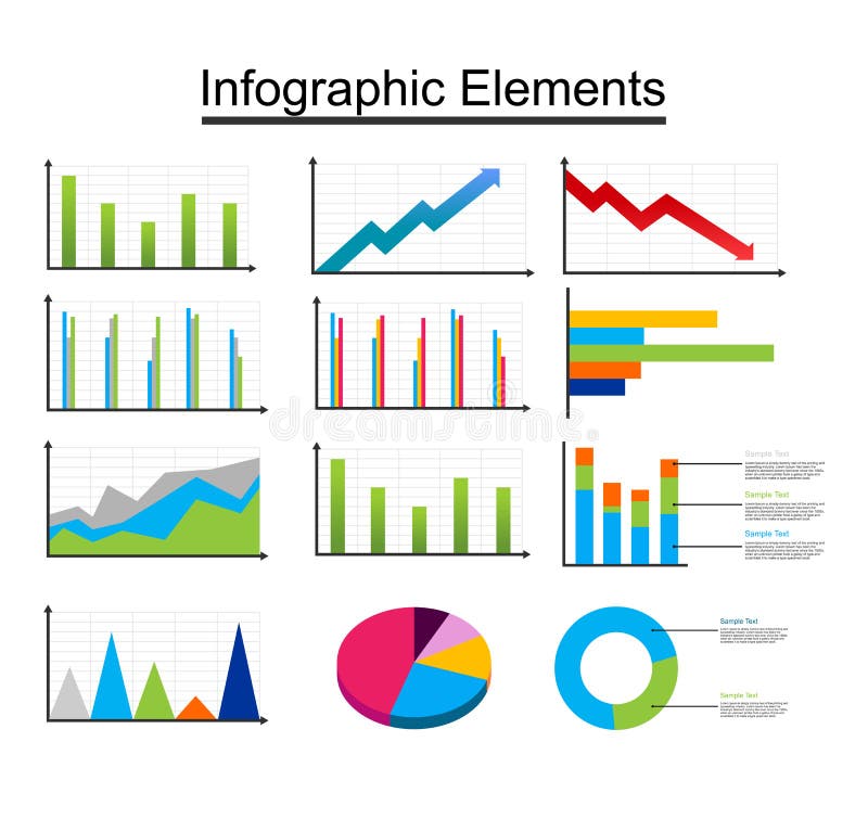 Graphs Infographic Elements. Stock Vector - Illustration of info, data ...