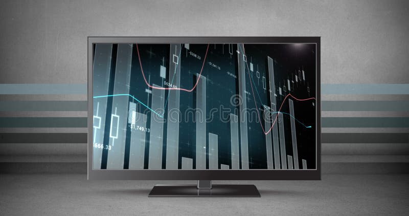 Graphs in an LCD screen stock illustration. Illustration of figures ...