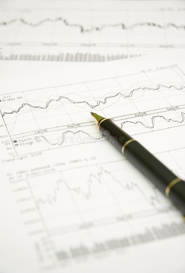 Graphs and pen stock photo. Image of chart, nasdaq, data - 338776