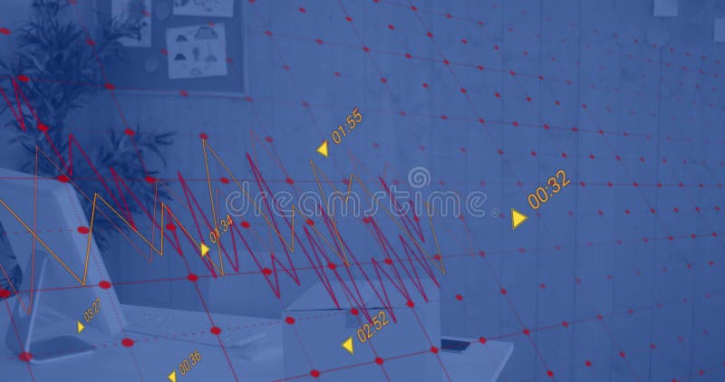 Graphs and Processing Data Over Computer on Desk in Empty Office Stock ...
