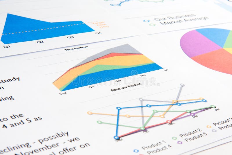 Graphs on a Report stock image. Image of business, planning - 12684901