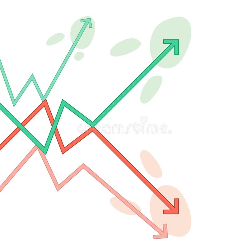 Graphs Rise To the Top and Down Stock Vector - Illustration of blue ...