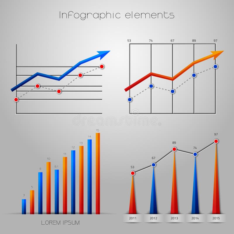 Red and blue graphs stock illustration. Illustration of data - 9644264