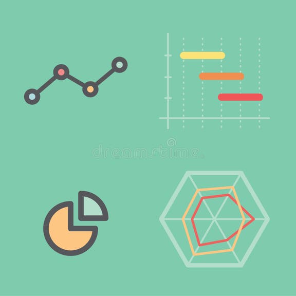 Graphs Visual Data Vector Illustration Stock Vector - Illustration of ...