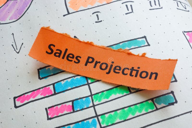 Graphs with the Words Sales Projection. Future Revenue Expectations and ...