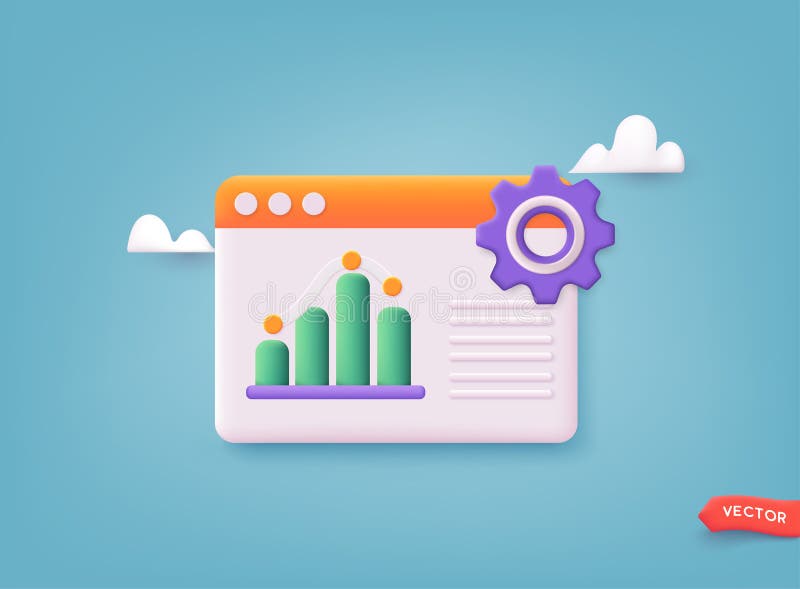 GraphWeb Development Concept. Website Coding, Web Page. 3D Web Vector Illustrations Stock Vector ...