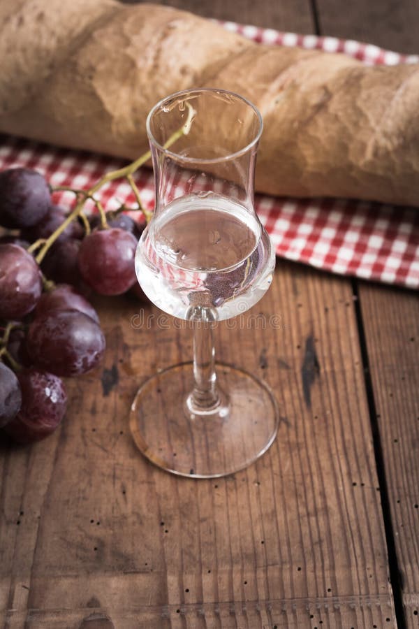 Grappa with Grape and Bread Stock Image - Image of food, delicious ...