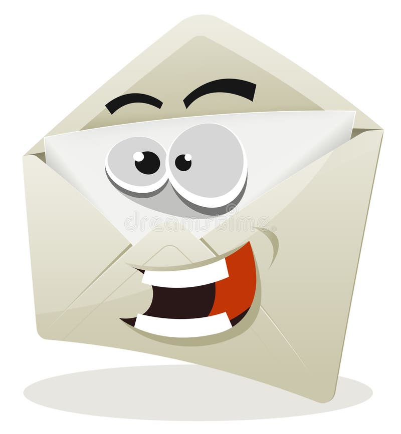 Grappig E-mailpictogramkarakter Vector Illustratie - Illustration of ...