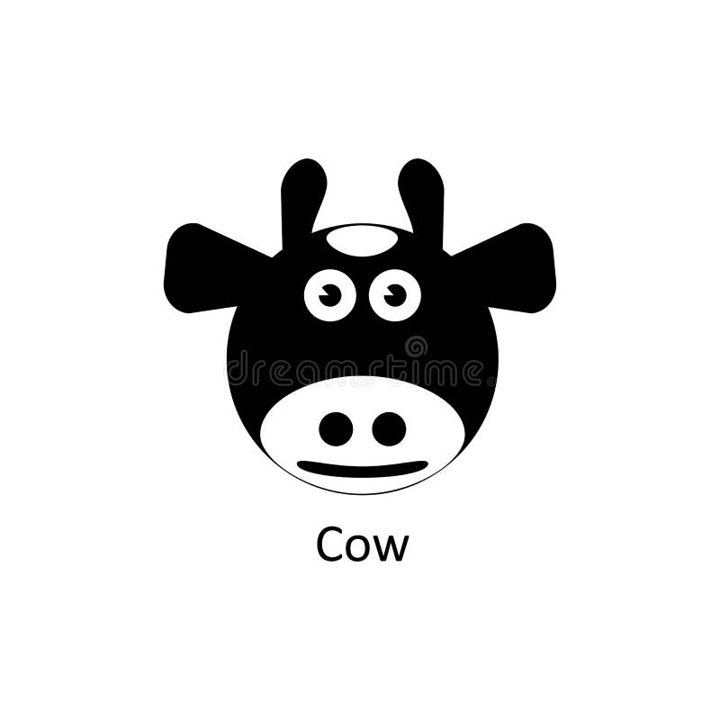 Grappig Koepictogram Silhouet Vectorpictogram Vector Illustratie ...