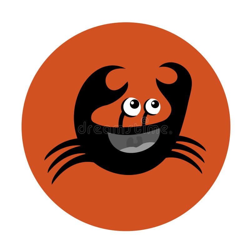 Grappig krabpictogram vector illustratie. Illustration of tekening ...
