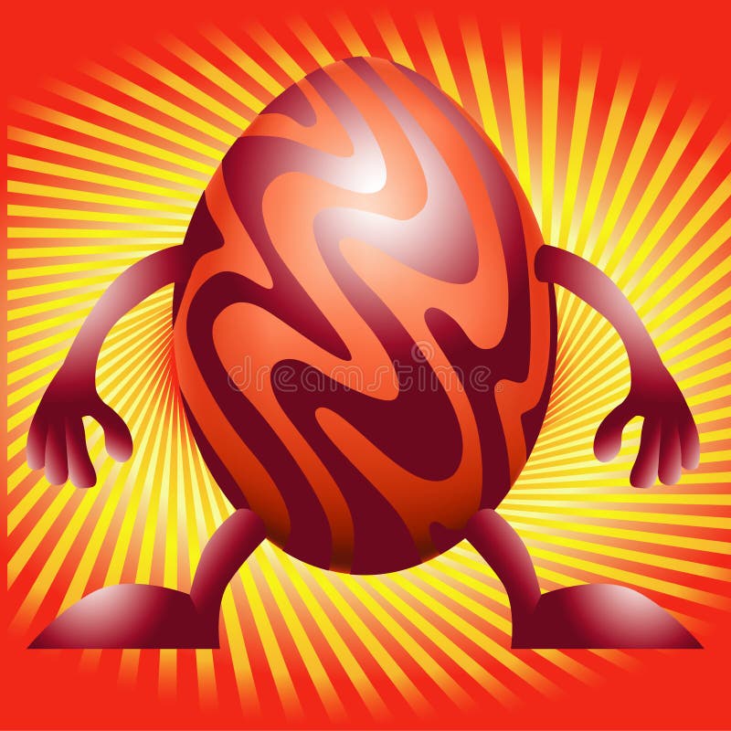 Grappig rood ei en golvend stock illustratie. Illustration of briljant ...