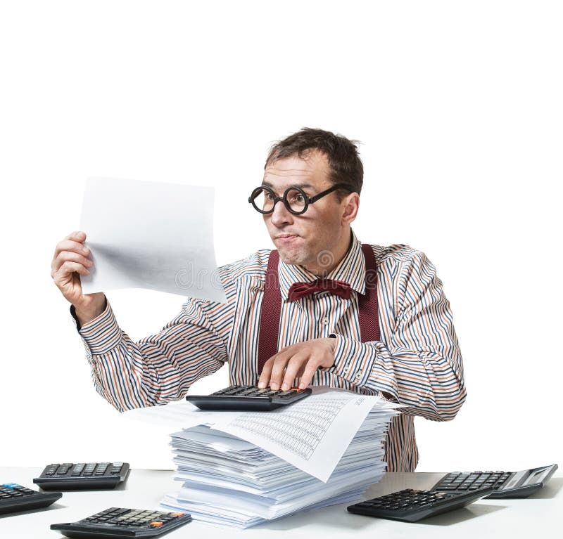 Grappige accountant stock foto. Image of controle, financiën - 50660628