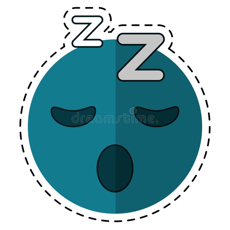 Slaperig Emoticon Grappig Pictogram Vector Illustratie - Illustration ...