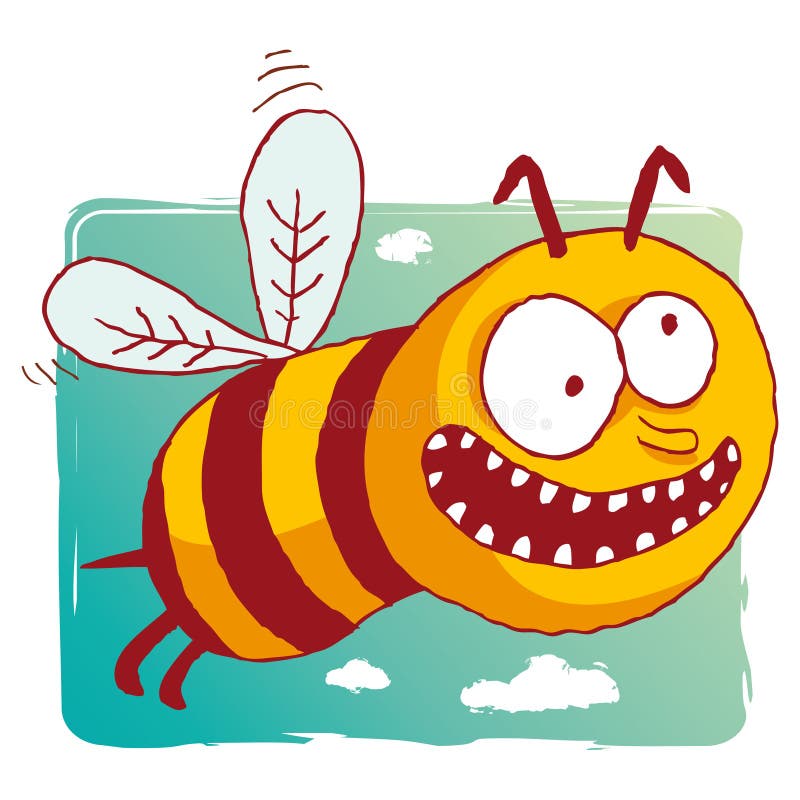 Grappige bij vector illustratie. Illustration of insect - 21742889