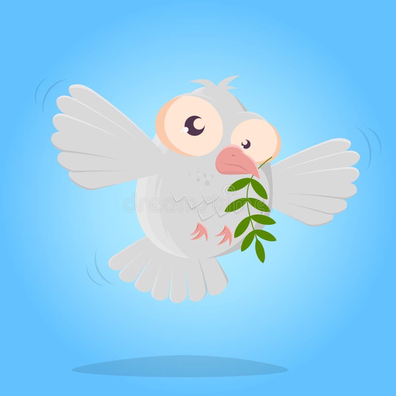 Grappige Duif of Peace Cartoon Illustration Vector Illustratie ...