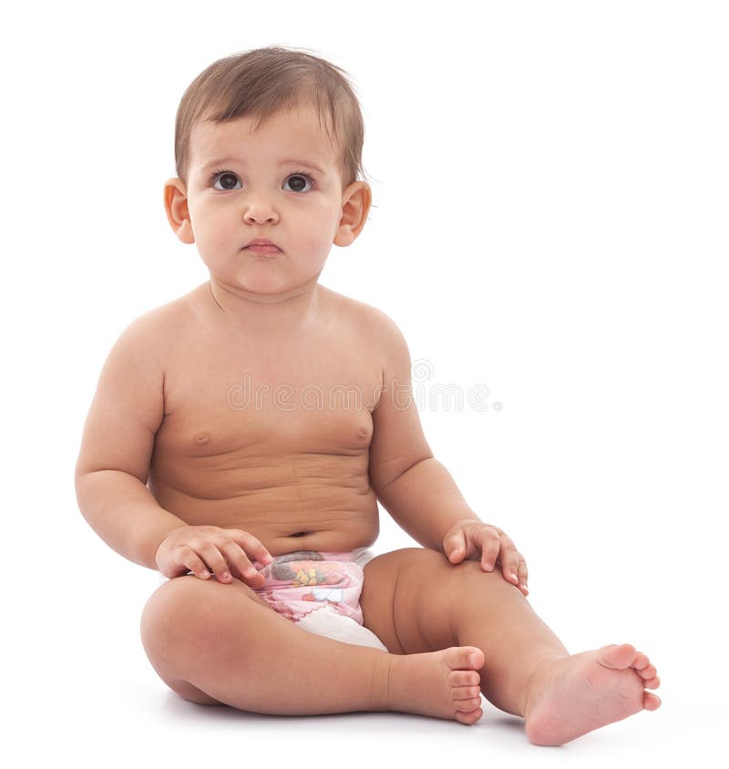 Grappige Ernstig Weinig Baby. Stock Afbeelding - Image of ongelukkig ...