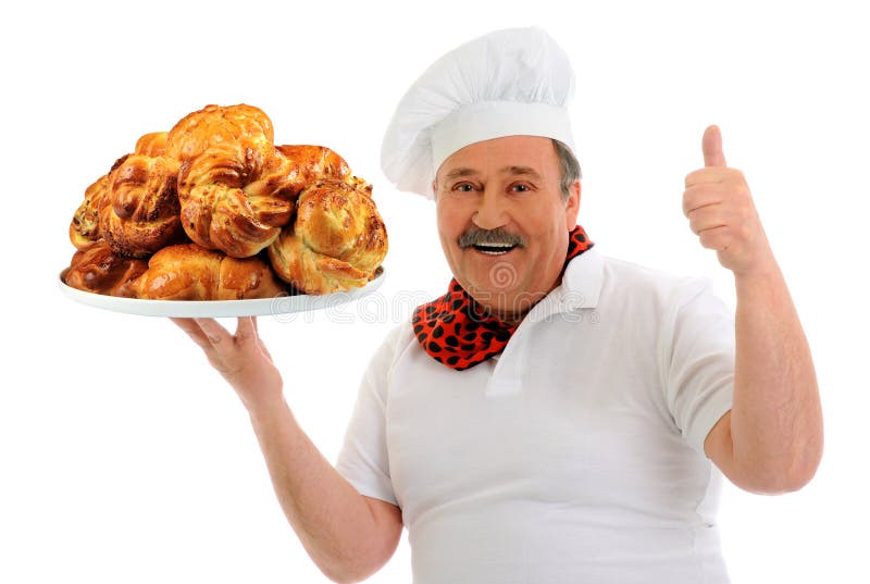 Grappige gelukkige bakker stock afbeelding. Image of overvloed - 25037441