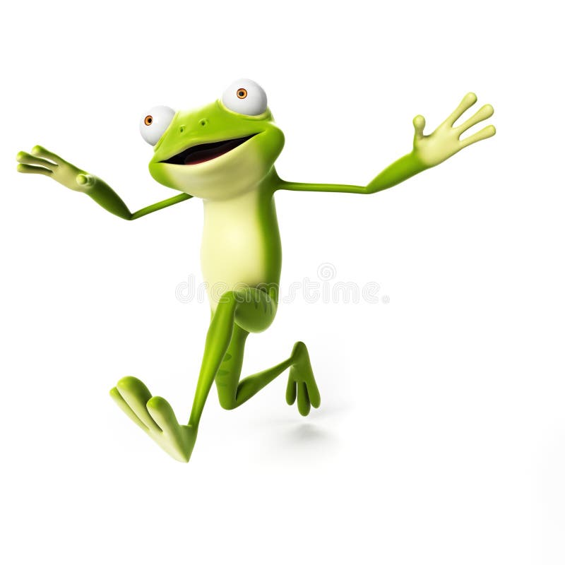 Grappige kikker - karakter stock illustratie. Illustration of groen ...