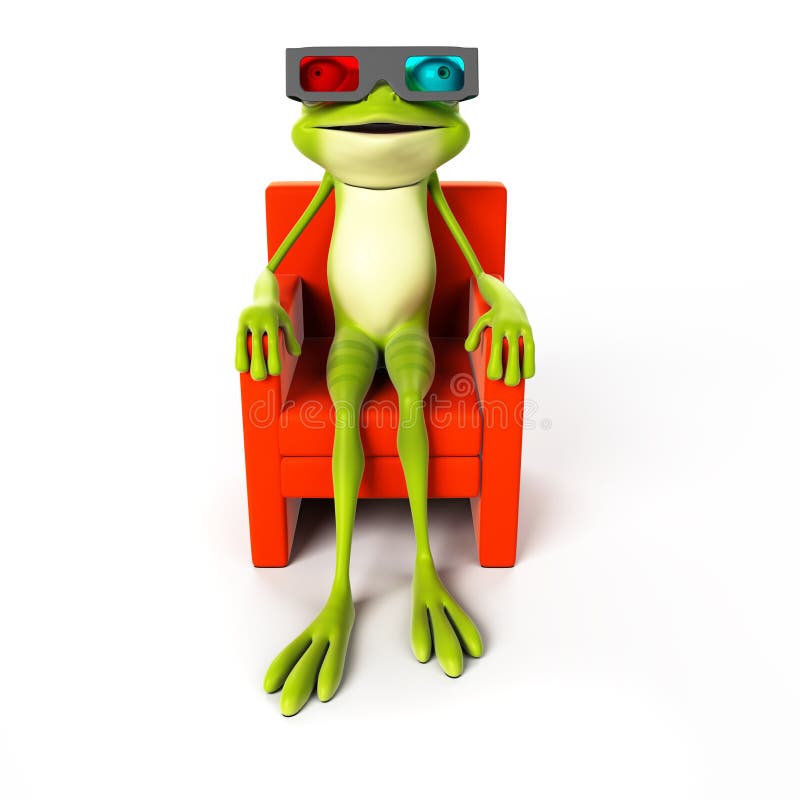 Grappige kikker - karakter stock illustratie. Illustratie bestaande uit ...