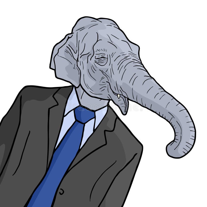 Grappige olifant in toilet vector illustratie. Illustration of ...