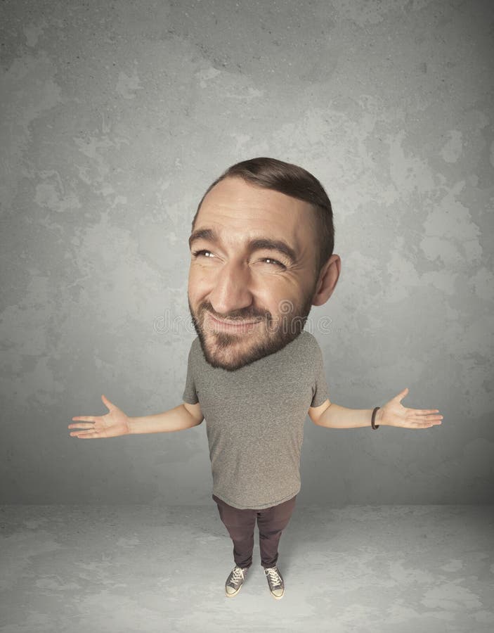 Grappige Persoon Met Groot Hoofd Stock Afbeelding - Image of opgewekt ...