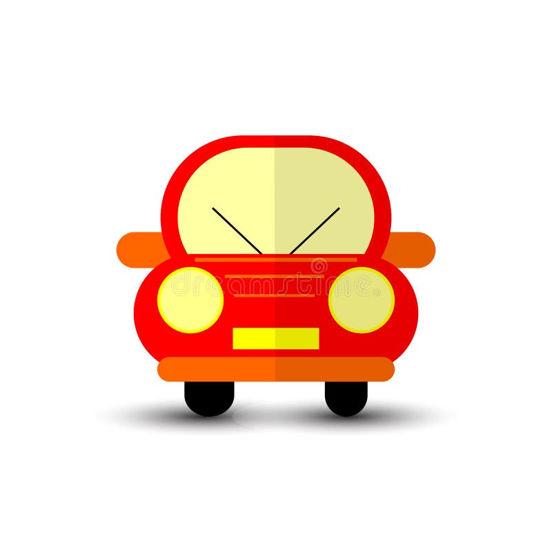 Grappige rode auto vector illustratie. Illustration of vakantie - 92982120