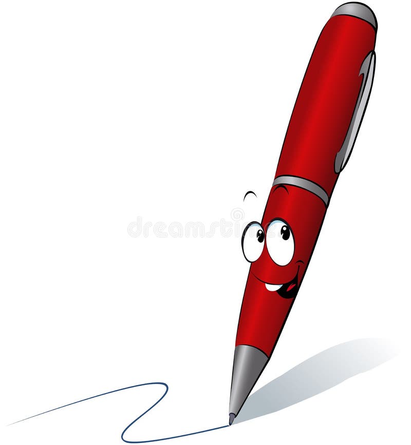 Grappige rode pen vector illustratie. Illustration of bonen - 26876620