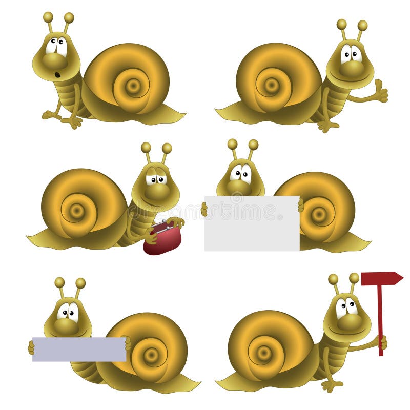 Grappige slak vector illustratie. Illustration of schaaldier - 33415988