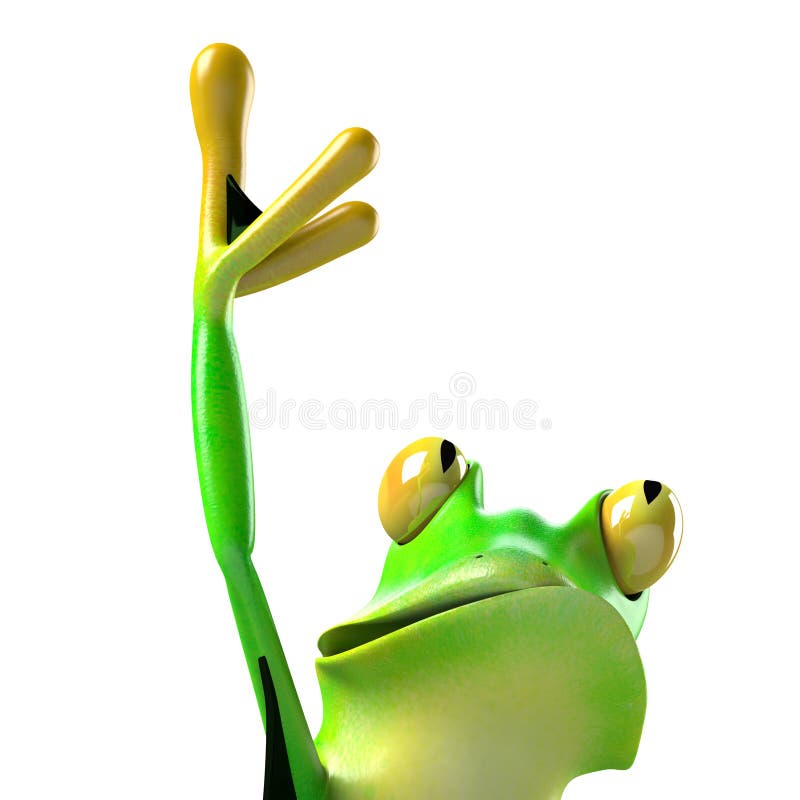 Grappige super kikker stock illustratie. Illustration of sinaasappel ...