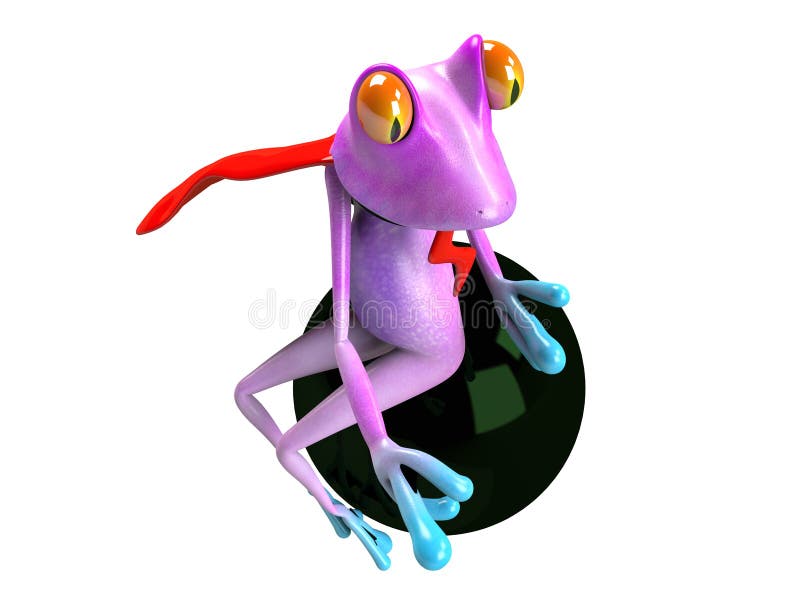 Grappige super kikker stock illustratie. Illustration of sinaasappel ...