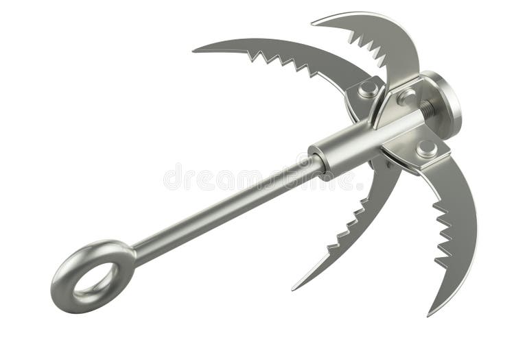 Grappling Hook, Foldable Grappling Hook, 3D Rendering Stock ...