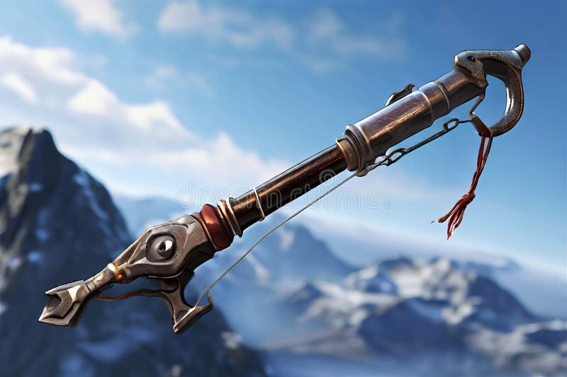 Gun with Grappling Hook Cartoon Stock Vector - Illustration of rock ...