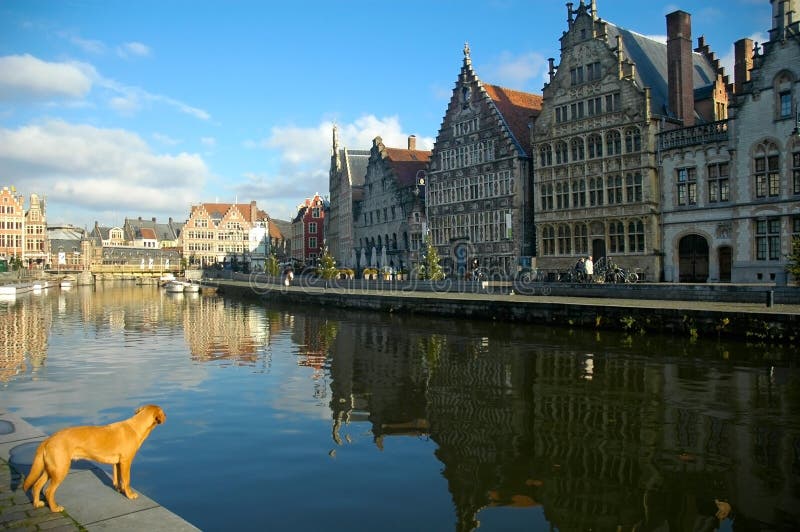 Graslei in Ghent, Belgium stock image. Image of european - 21426865