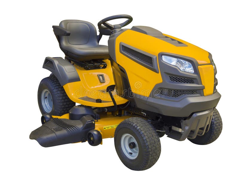 Grasmaaier Tractor, Geïsoleerd Op Wit Stock Afbeelding - Image of ...