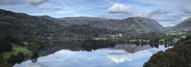 Grasmere panorama stock photo. Image of scenery, scenic - 54252666